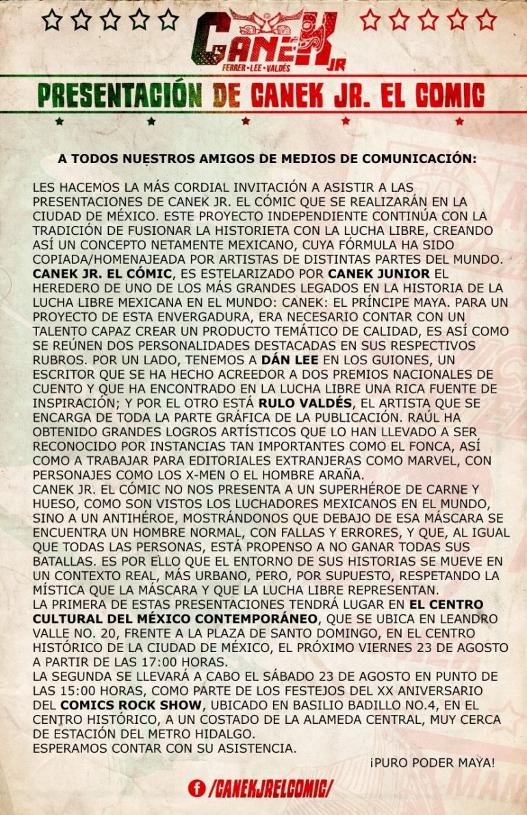 Doble presentación de Canek Jr, el Cómic - Artes9